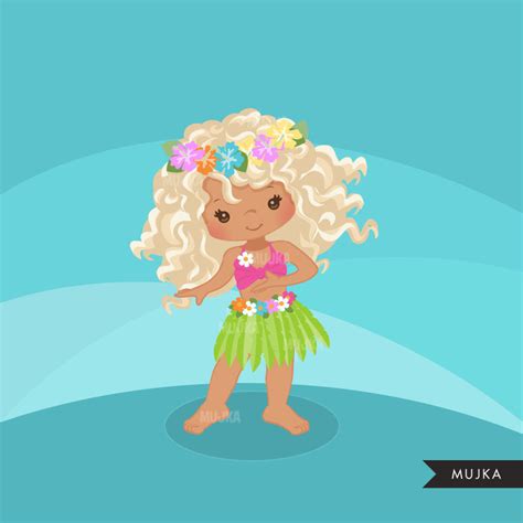 Hawaiian Hula Girl Clipart Vacation Graphic Summer Mujka Cliparts