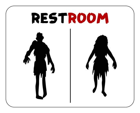 Printable Halloween Restroom Sign Halloween Labels Halloween Labels