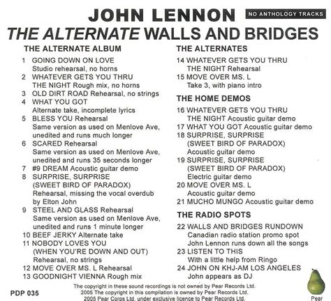 John Lennon The Alternate Walls And Bridges Pear Thecdbunker