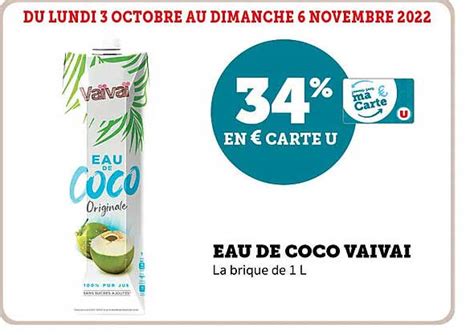 Promo Eau De Coco Vaivai Chez Super U Icataloguefr