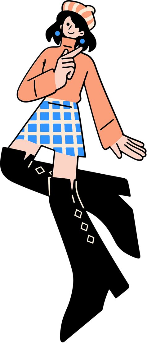 庆祝时尚人物手绘插画 青年