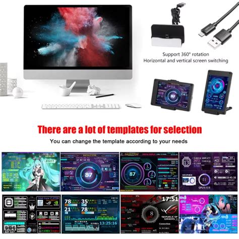 Diy Pc Temperature Display Cpu Gpu Ram Computer Case Secondary Screen For Aida64 Eur 2051