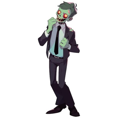 Premium Vector A Cute Undead Zombie Businessman