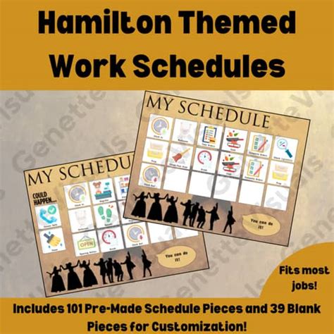 Editable Hamilton Visual Work Schedule By Genette Visuals Tpt