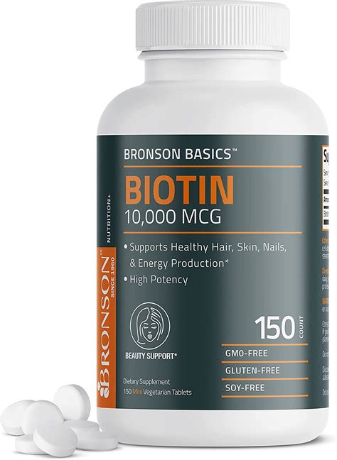 Bronson Biotin 10 000 Mcg Supports Healthy Hair Skin
