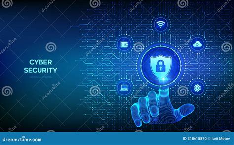 Security Shield Cyber Security Shield With Lock With Keyhole Cyber Data Protection Stock