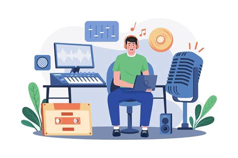 Music Producer Illustration Concept On White 14849770 Vector Art At