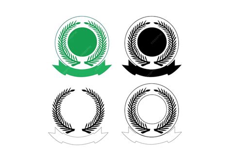 Premium Vector Lable Batch Logo Shield Circle Frame With Leaf