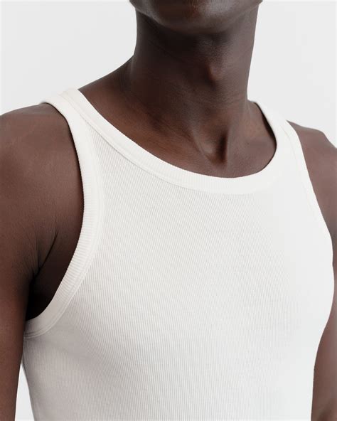 Mens Tank Top White Tekla Fabrics