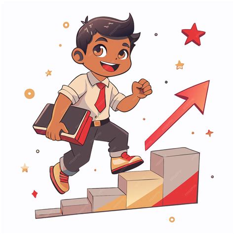 A Cartoon Drawing Of A Boy With A Red Arrow Above His Head Premium Ai