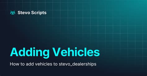 Adding Vehicles Stevo Scripts