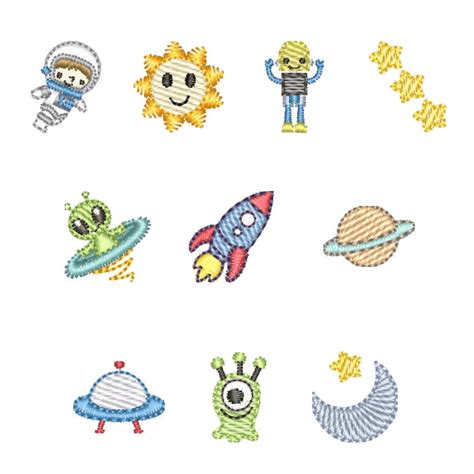 Mini Space Design Pack Designs For Embroidery Machines Embforlife