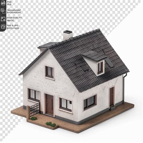 Premium Psd House Model 3d Render Isolated