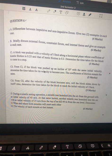 Solved A Differentiate Between Impulsive And Non Impulsive