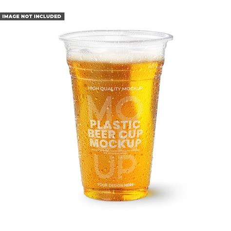 Premium Psd Beer Plastic Cup Mockup