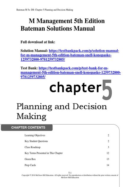 M Management 5th Edition Bateman Solutions Manual Download Pdf