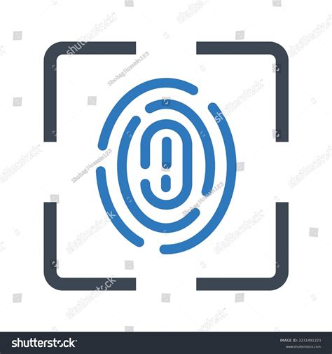 Biometric Identity Scan Icon Fingerprint Icon Stock Vector Royalty
