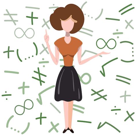 Premium Vector Math Teacher Woman Explains The Topic Of A Lesson To A