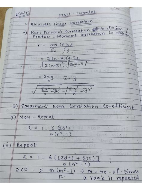 Stats Formulas Pdf