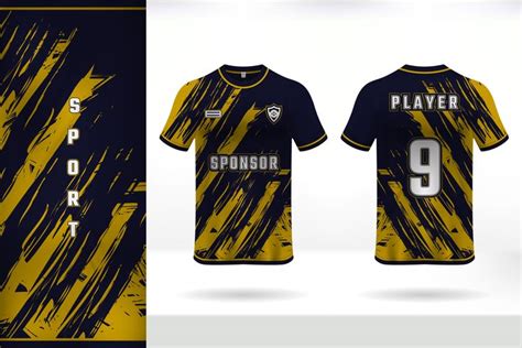 Jersey Template Design For Sports Uniforms With Black And Yellow Color