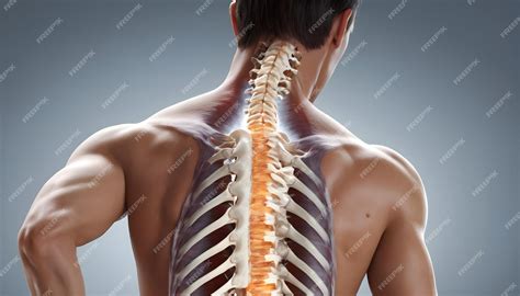 Premium Photo A 3d Rendered X Ray Of The Thoracic Spine Depicting