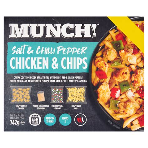 Munch Salt And Chilli Pepper Chicken And Chips 742g Breaded And Battered Chicken Iceland Foods
