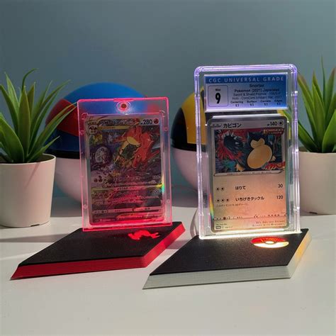 Illuminated Pokémon Card Display Stand Compatible With Graded Slabs