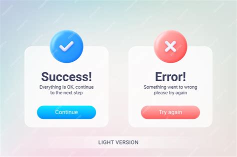 Premium Vector Eps Success And Error Popup Message Full Editable And Vector Light Version