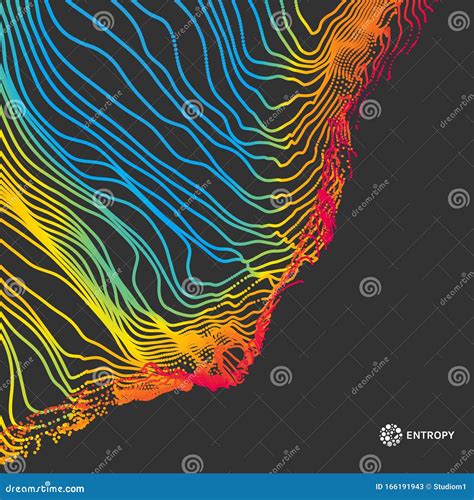 Array With Dynamic Particles 3d Technology Style Stock Vector