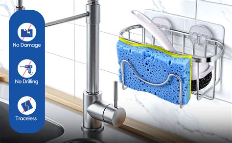 Hohom Sponge Holder For Kitchen Sink 3 In 1 Kitchen Sink