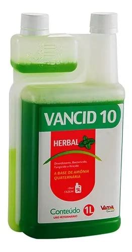 Vancid 10 1litro Desinfetante Herbal Amonia Quaternária Vet