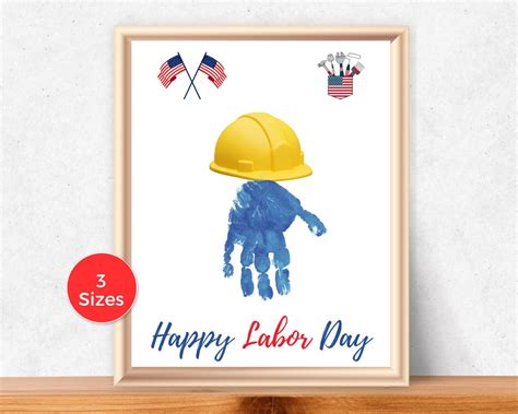 Labor Day Handprint Art Labor Day Hard Hat Handprint Craft For