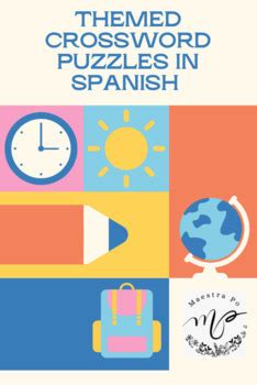 Themed Crossword Puzzlescrucigramas Temáticos Spanish By Maestra Po