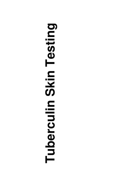 Pdf Tuberculin Skin Testing History 1891 Robert Koch Demonstrated