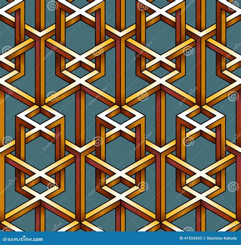Pattern Made Of Absurdly Joined Wire Cubes Cartoon Vector