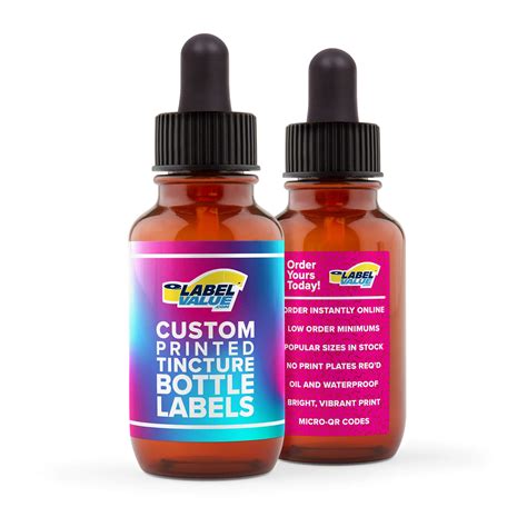 Dropper Bottle Labels Tincture Custom Labels