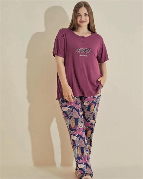 Hoppa Modam On Instagram Büyük Beden Desenli Pijama Takımı 3xl4xl
