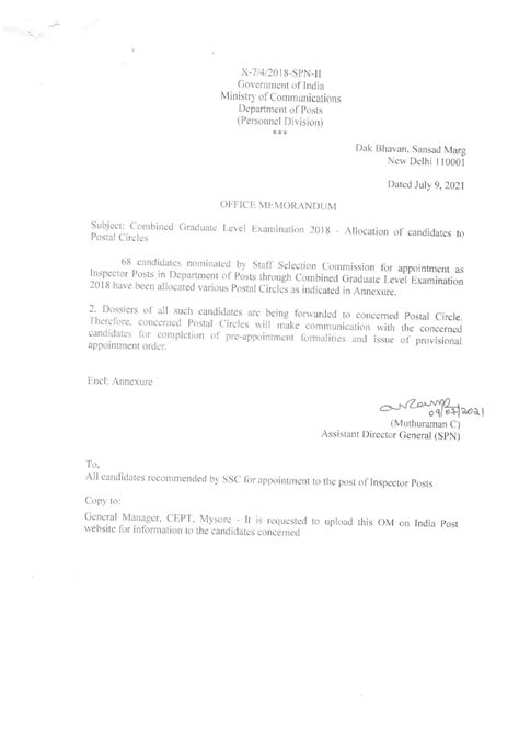 Combined Graduate Level Examination 2018 Cgl 2018 Allocation Of