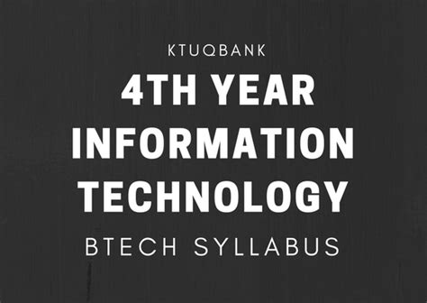 btech syllabus 4th year s7 and s8 information technology 2015