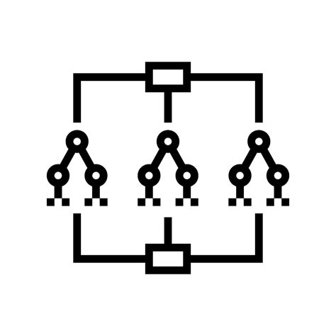 Random Forest Algorithm Line Icon Vector Illustration 39201943 Vector