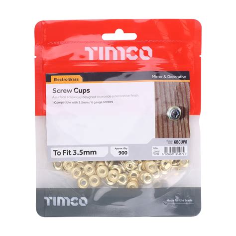 Timco Screw Cups Electro Brass
