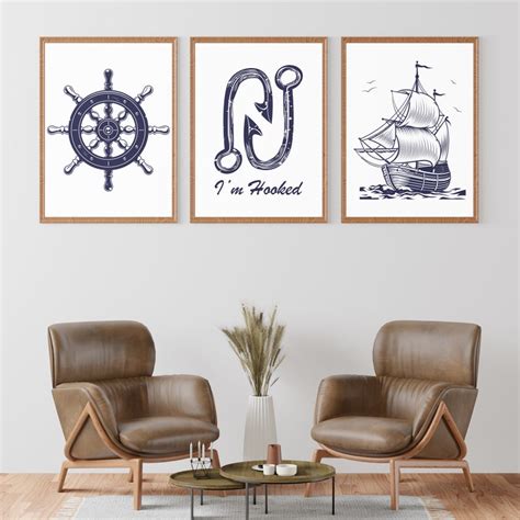 6 Nautical Printable Posters Sea Art Digital Download Etsy