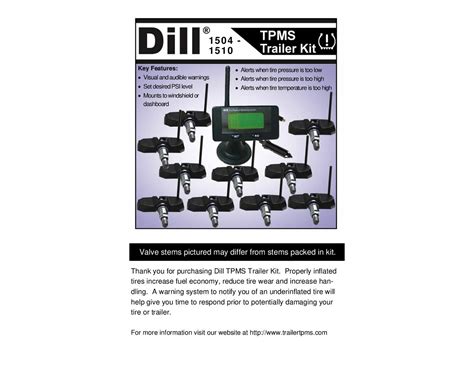 User Manuals For Dills Trailer Tpms System Air Control Products