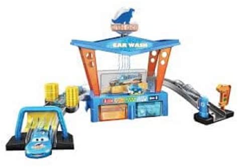 Mattel Disney And Pixar Cars Dinoco Car Wash Playset With Pitty And Lightning Mcqueen Toy Cars