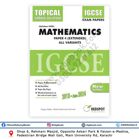 igcse mathematics 0580 p4 extended topical 2025 all variants redspot