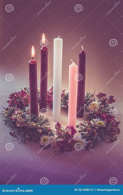 Real Traditional Christian Religious Advent Wreath With 5 Candles 2