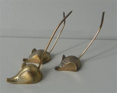 Three Vintage Brass Mice Etsy