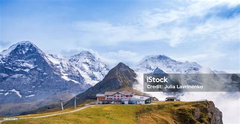 Cable Car Station On Mannlichen Peak Near Wengen Grindelwald And