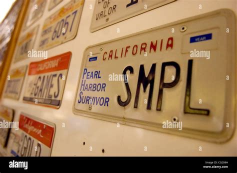 A Sample License Plate Sits On Display On The Wall At Folsom Prison