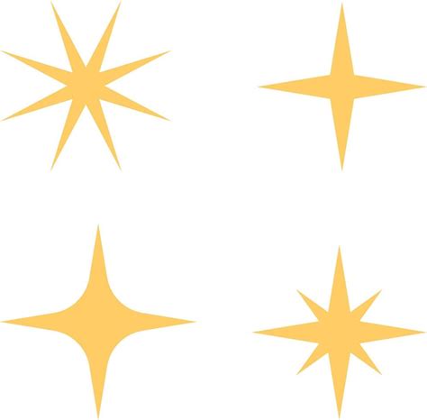 Destellos Y Estrellas Iconos De Color Dorado Sobre Un Fondo Blanco